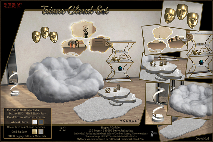 Second Life Marketplace - [ZERK] Triune Cloud Set (PG)
